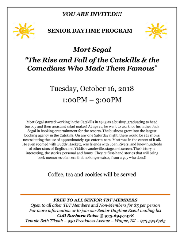 Senior Daytime Program | Temple Beth Tikvah