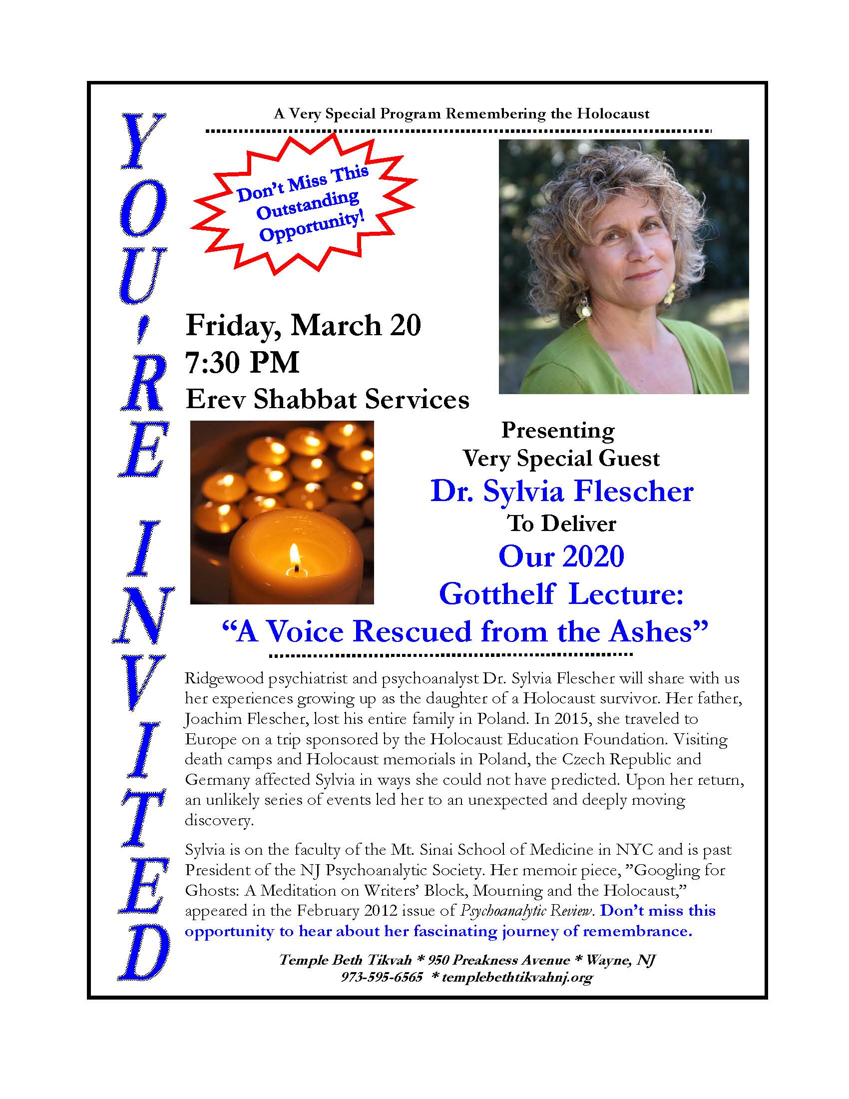 Postponed – Gotthelf Lecture | Temple Beth Tikvah