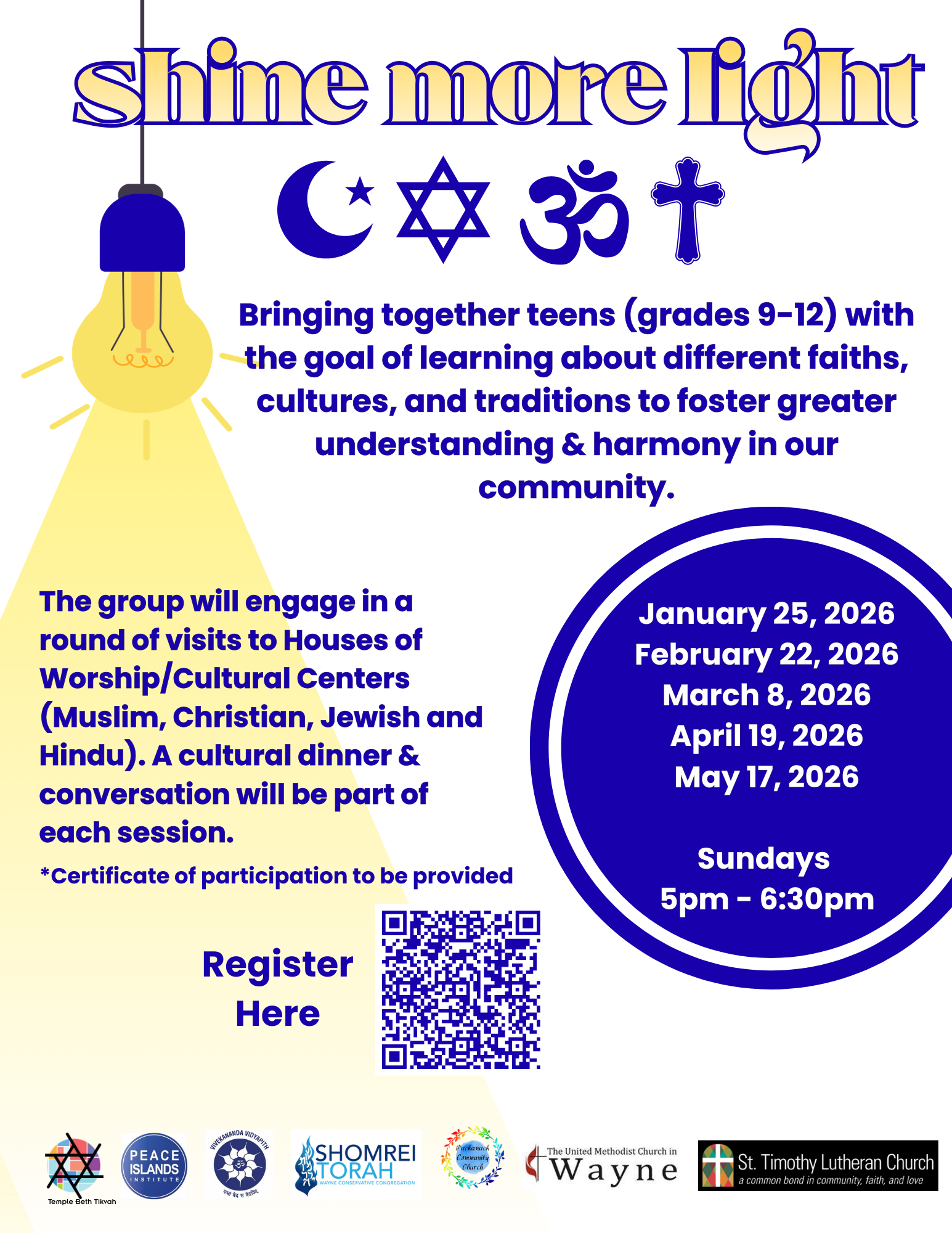 Shine more light… | Temple Beth Tikvah